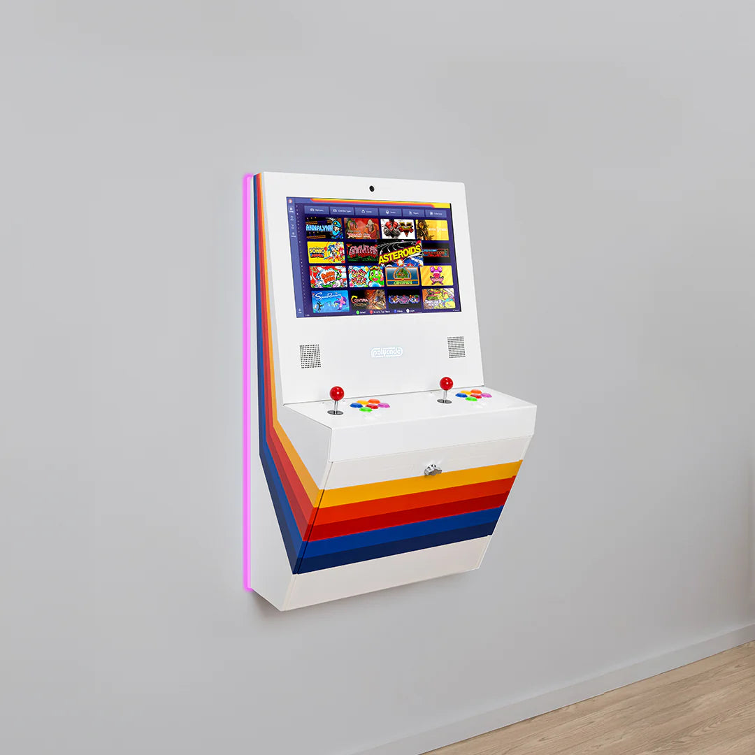 Polycade Sente Arcade (White W/Retro Stripes) – American Pinball